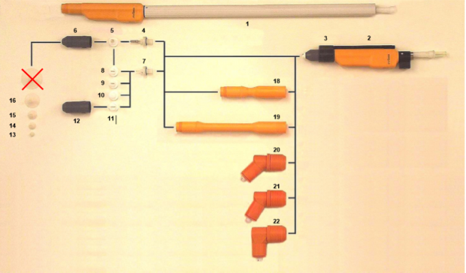 Ga02 Angle Nozzle Powder Coating Small Parts For Gema Optigun 2-A(X)